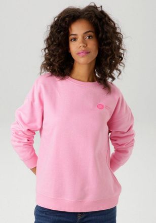 Aniston Sweatshirt hinten mit Applikationen, Stickerei und Schriftzügen