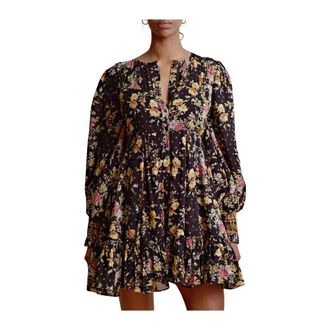 By Ti Mo Goldenes Georgette Mini Kleid - - Dresses - Damen - Mehrfarbig - S