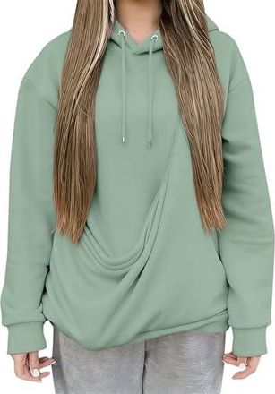 Generic Sweat-shirt à capuche avec poche kangourou pour femme - Sweat-shirt surdimensionné pour femme avec poches - Vêtements de sport dautomne - Sweatshirts 