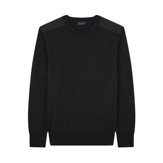 Paul & Shark Soft Cool Touch Woll-Rundhalspullover - - Knitwear - Herren - Schwarzk - 3XL