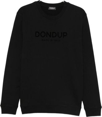 Dondup Homme, Sweatshirts et sweats &agrave; capuche, Noir, Taille: XL SweaT-shirt en coton &agrave; col rond et coupe classique