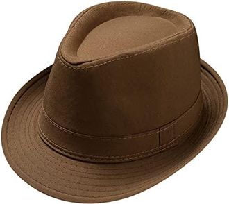 Generic Homme Chapeau Fedora en Feutre de Laine &agrave; Large Bord Chapeau Panama Vintage Chapeau en Feutre &agrave; Large Bord Marron Outbacks Taille Unique pour Hommes