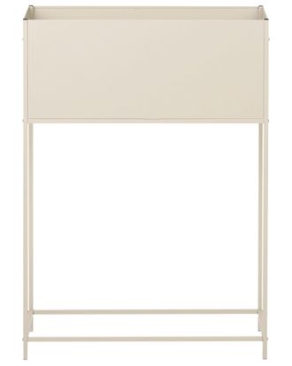 Beliani Pflanzenst&auml;nder Metall beige rechteckig 30x70x100 cm f&uuml;r Innen u. Au&szlig;en Tapien