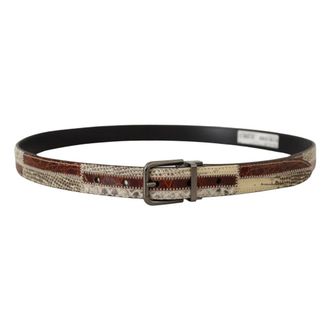 Dolce & Gabbana Homme, Accessoires, Multicolore, Taille: 90 CM Patchwork Snakeskin Belt