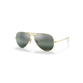 Ray-Ban Aviator Polarized+ Lenses Sonnenbrillen Gold Fassung Blau Glas Polarisiert 55-14