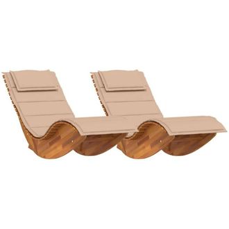 vidaXL Vidaxl - Sonnenliege 2 pcs Braun 60 x 154 x 74cm Massivholz Akazie