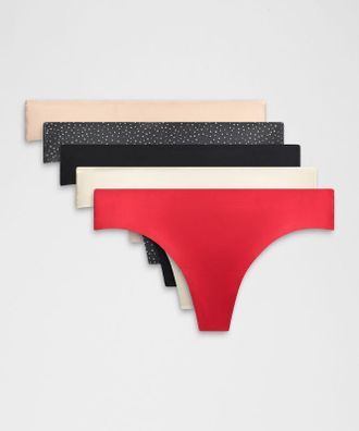 lululemon String InvisiWear taille mi-haute Lot de 5 Fêtes de fin dannée pour Femmes - Noir/Blanc/Gris - Taille 2XL