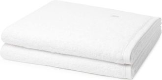 ROSS 2 teiliges Frottier-Set - Vita (2 X Duschtuch im Set) - 520 g/m2 - Baumwolle - Walkfrottee - saugstark - weich und flauschig - Weiß