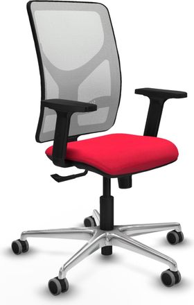 Piqueras y Crespo Roter Schreibtischstuhl mit 2D-Armlehnen, h&ouml;henverstellbare Lendenwirbelst&uuml;tze, ausgestattet mit 3 Positionen und Schneidschaum, mit Rollen von 65 mm,