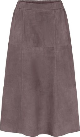 Notyz Notyz - Jupe midi en daim coupe trap&egrave;ze - Femme - Jupes - Gris - Taille: 44 FR