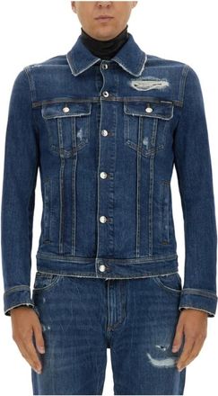 Dolce & Gabbana Homme, Vestes, Bleu, Taille: L Veste en jean en coton