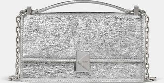 Kate Spade New York Kate Spade Deco Crinkle Metallic Mini Umh&auml;ngetasche f&uuml;r Frauen in Silber | Leder