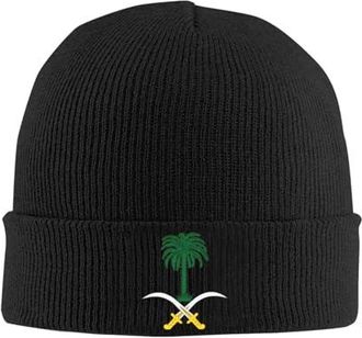 Generic Chapeau Homme, 2025 Nouvel embl&egrave;me de lArabie Saoudite Tuque en Maille Tuques Automne-Hiver Acrylique Chaud Hip-hop Casquettes pour la f&ecirc;te Nationale 