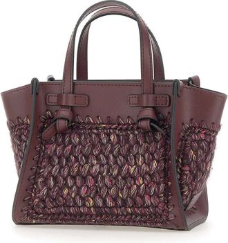 Gianni Chiarini Hobo Bags - Structured Leather And Fabric Handbag - Gr. unisize - in Orange - für Damen