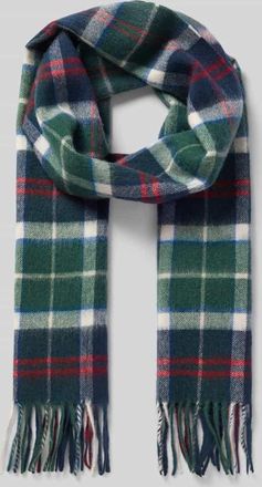 Barbour Schal aus Woll-Kaschmir-Mix mit Tartan-Muster und Fransen