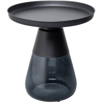 Kare Design Beistelltisch Bottiglia Smoke Schwarz Table dappoint, Verre Métal, Noir, 52x50x50