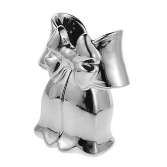 Aboofan Keramik-Blumenvase mit Schleifenakzent Dekorative Porzellanvase für Getrocknete und Frische Blumen Vielseitiger Blumenhalter für Wohnzimmertisch Elega