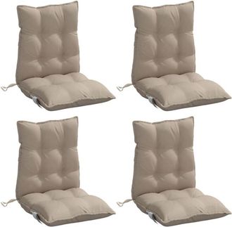 vidaXL Coussins de chaise &agrave; dossier bas lot de 4 taupe tissu oxford vidaXL