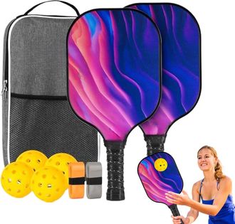 Generico Pickleball Schläger, Sportschläger mit komfortablem Griff, leichte und ergonomische Schläger aus Fiberglas, für Heimsport, Outdoor, Innenbereich, Trai
