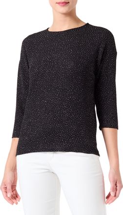 Only Damen T-Shirt Onlqueen 3/4 Glitter Top JRS, Black/Pattern:Structure Dot, XS