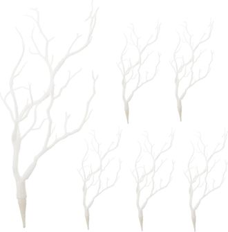 Garneck Künstliche Geweihzweige Kunststoff 6 Stück Weiß Dekoration Zuhause Tischvase Selbstgemacht Zweige Detailgetreu Langlebig