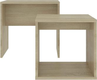 Generic Couchtisch-Set, 2-teiliges Nesting-Design mit Offenem Staufach f&uuml;r den Modernen Einsatz Im Wohnzimmer, Schlafzimmer oder B&uuml;ro (Sonoma-Eiche)