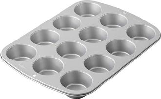 Wilton 03-3118 Cupcake- /Muffin-Backform, Recipe Right, Antihaft, 12 Vertiefungen, Grau, Estándar