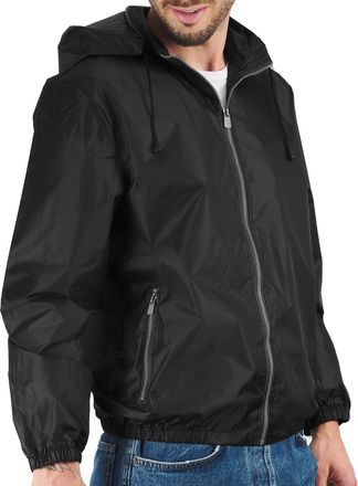 Perletti Windbreaker Jacke Herren Damen Wasserdicht - Unisex Windjacke Leicht Schwarz Blau Gr&uuml;n f&uuml;r Outdoor Sport - Windschutz Trainingsjacke mit Kapuze Rei&szlig;ve