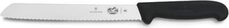 Victorinox by Swiss Army Fibrox Couteau &agrave; pain avec tranchant dent&eacute;, Couteau de cuisine tranchant pour g&acirc;teaux et p&acirc;tisseries, 21 cm, Lame longue, Inox, Noir