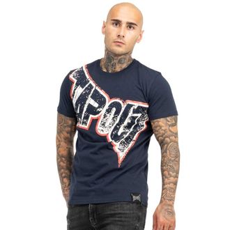 Tapout Herren T-Shirt Normale Passform Bernardino, Navy/Ecru/Red, XXL
