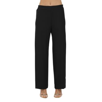 Via Masini 80 Flie&szlig;ende Stretch-Cady-Hose mit Elastik - - Trousers - Damen - Schwarzk - XS