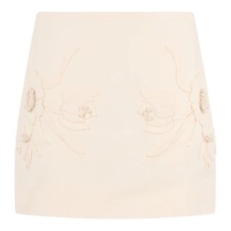 Valentino Garavani Eleganter Elfenbein Gonna mit Blumenapplikationen - - Skirts - Damen - Wei&szlig; - XS