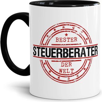 Tassendruck Berufe Tasse - Bester Steuerberater der Welt - Lustige Steuerberater Kaffeetasse, Geschenk für Steuerberater, Kollegen, Arbeit - Keramik Innen & Henke
