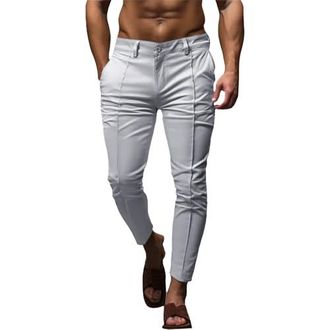 Generic Pantalon chino extensible pour homme, coupe classique, pantalon de golf extensible &agrave; jambe droite, pantalon de travail intelligent, pantalon de bureau