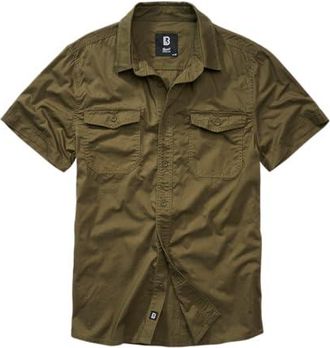 Brandit Roadstar Homme Chemise Manches Courtes Olive XXL 100% Coton Regular/Coupe Standard