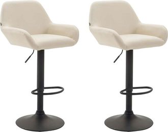 Clp 2er Set Barhocker Braga Kunstleder creme schwarz