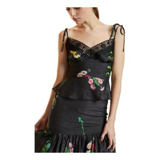 Cynthia Rowley Lace Metallic Cami Top - - Tops - Damen - Schwarzk - 2XS