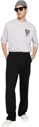 Trendyol Trendyol Mens Herren Gerade Weites Bein Normale Taille Hose Pants, Black, 40