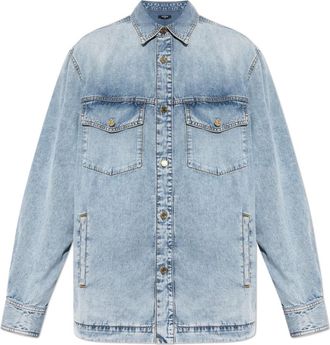 Balmain Homme, Chemises, Bleu, Taille: L Chemise en jean avec poches