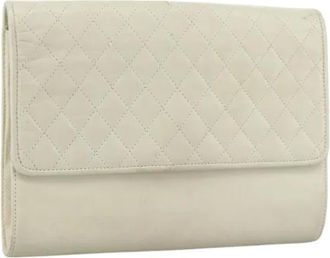 Saint Laurent Pre-owned Cuir pochettes-minaudieres - Femme - Pre-owned - Beige - Taille: ONE Size