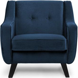 Konsimo Konsimo - terso Sessel mit Velours-Bezug, Dunkelblau