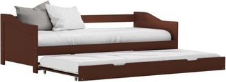 vidaXL Ausziehsofa Bettgestell Dunkelbraun Kiefernholz 90&times;200 cm Vidaxl