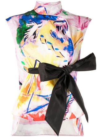Shiatzy Chen haut Circus Collection &agrave; col officier - Rose