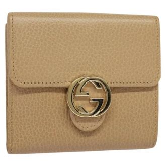 Gucci Pre-owned Leder Portemonnaies - - Pre-owned - Damen - Beige - ONE SIZE