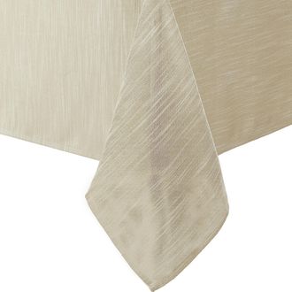 Laura Ashley Arabesque Luxuriöse Schimmernde Stofftischdecke für formelle Abendessen, Urlaub, Hochzeit oder Party, 152,4 x 213,4 cm, Gold