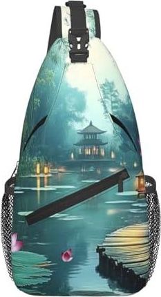 Generic Sac &agrave; bandouli&egrave;re color&eacute; avec fleurs et papillons - Sac &agrave; dos de voyage pour homme - Sac &agrave; dos de randonn&eacute;e