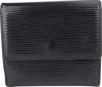 Louis Vuitton Portemonnaie - Louis Vuitton Noir Epi Leather Elise Wallet - Gr. unisize - in Schwarz - für Damen
