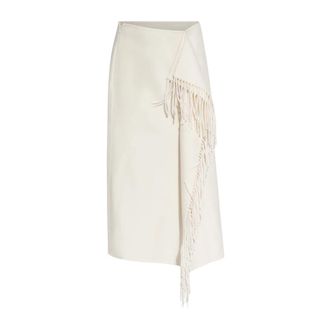 R&oacute;he Wollrock mit Fransen - - Skirts - Damen - Wei&szlig; - M
