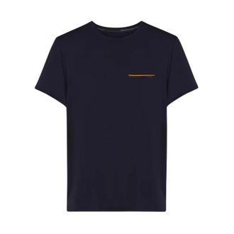 Roberto Ricci Design L&auml;ssiges Baumwoll T-Shirt - - Tops - Herren - Blau - XL