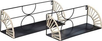 Atmosphera Atmosphera - Lot de 2 étagères Mileva en métal L37/42cm noir